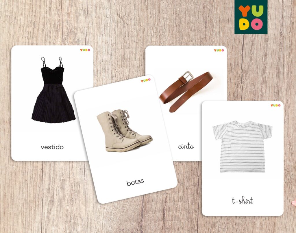 Clothes vocabulary cards - yudo montessori