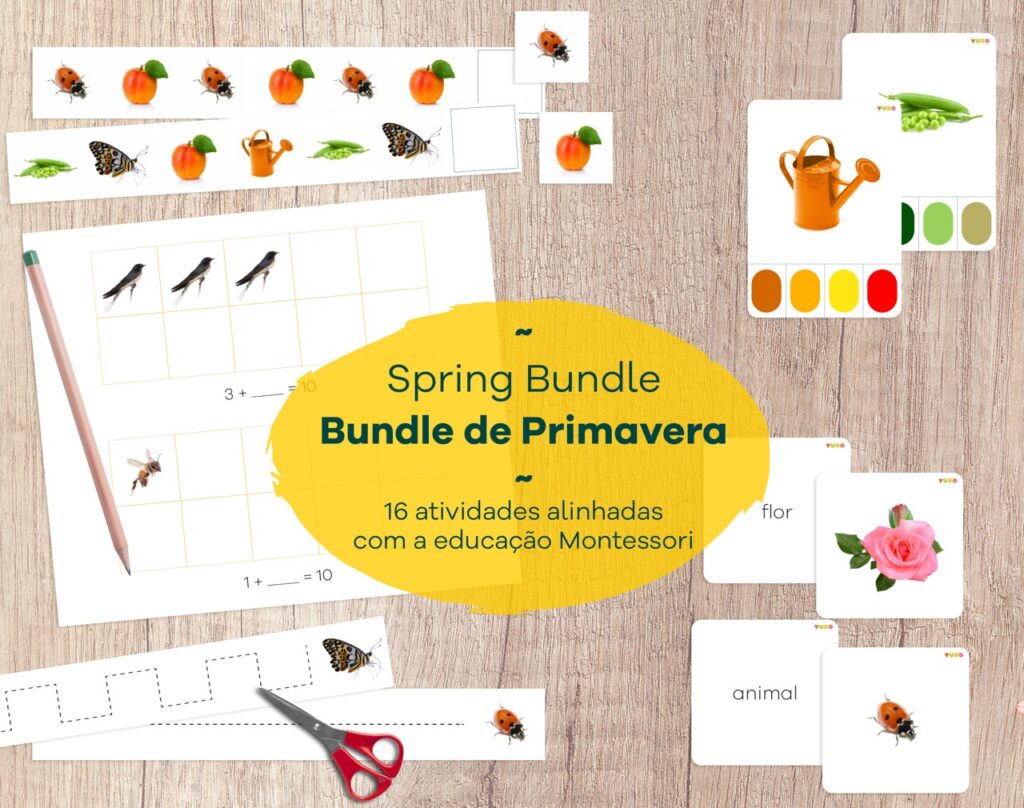 Spring activities bundle in Portuguese - yudo montessori