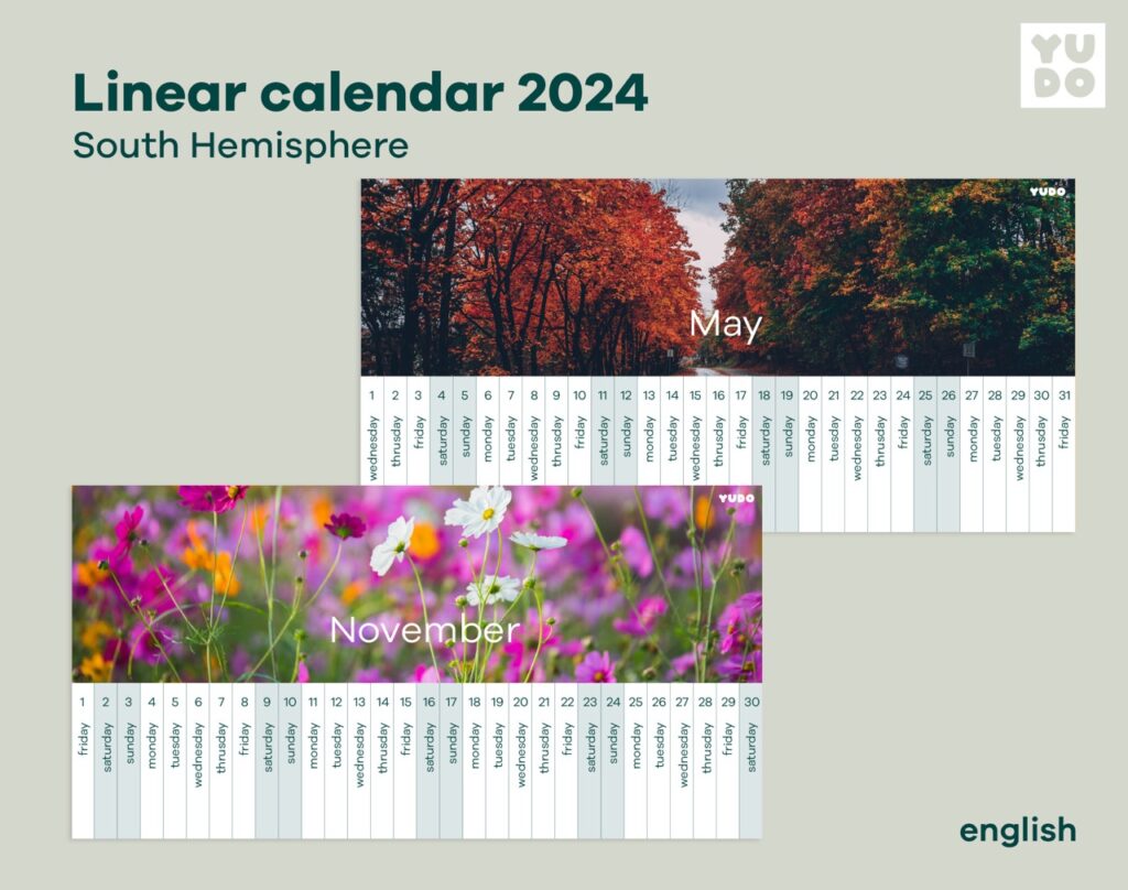 2024 Montessori Linear Calendar Southern Hemisphere in English - yudo ...
