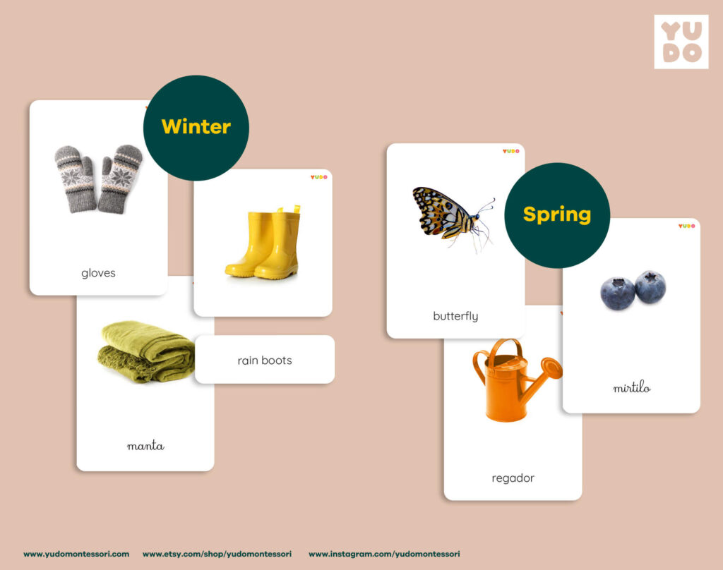 Bundle 4 seasons cards - yudo montessori