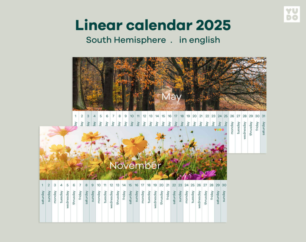 2025 Montessori Linear Calendar Southern Hemisphere in English - yudo ...