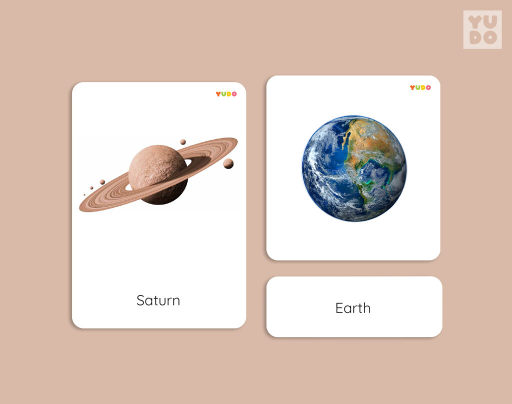 Solar system cards in english - yudo montessori