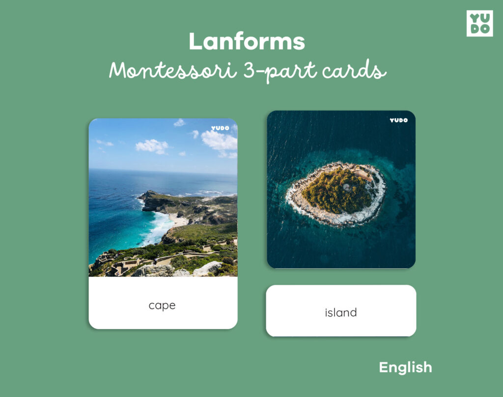Landforms cards - yudo montessori