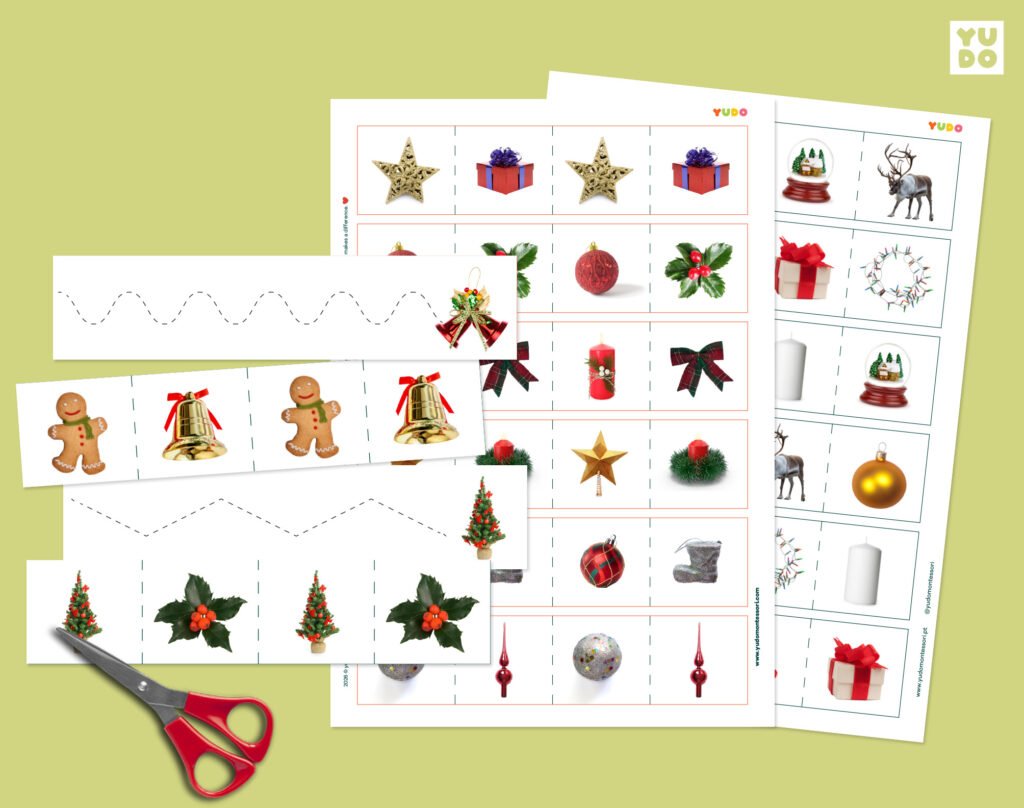Christmas Cutting Stripes - yudo montessori