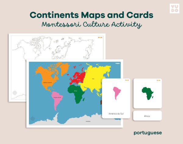 Continents Maps and Cards | Montessori Geography Activity
